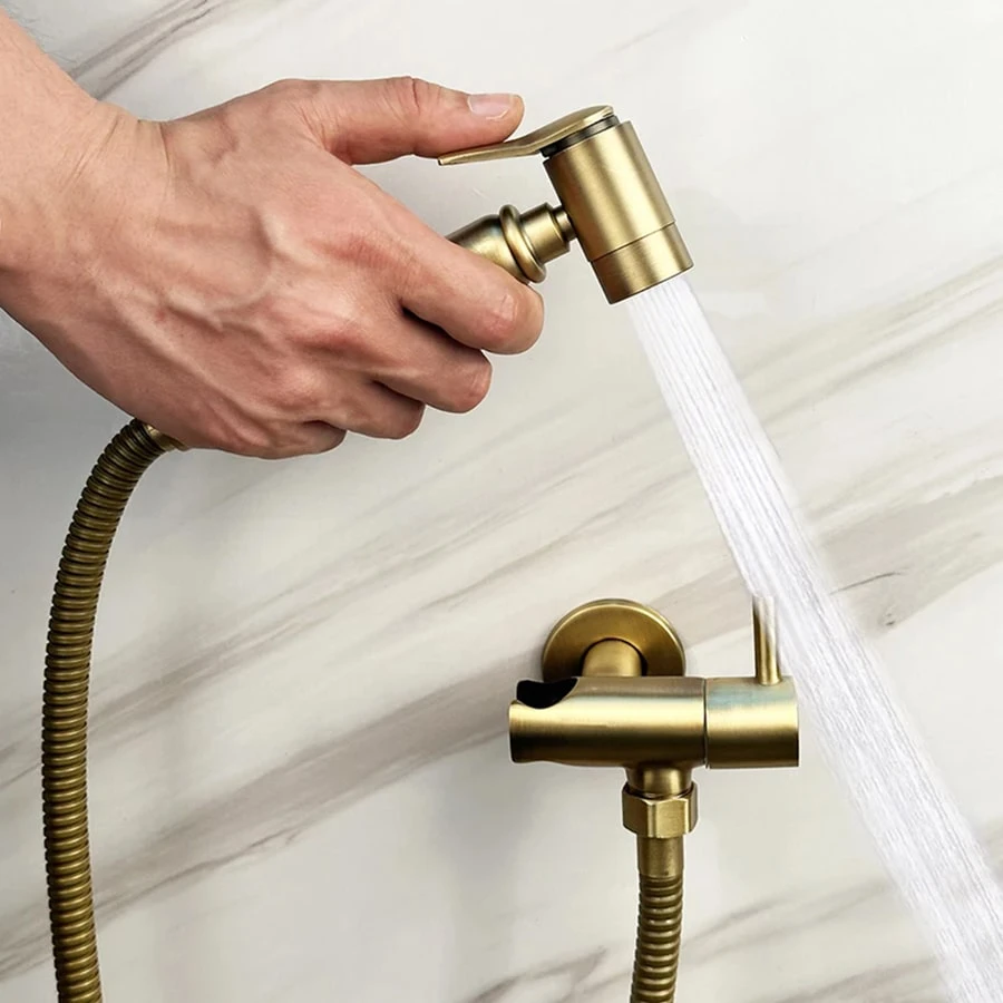 Dhamma Antique Hand Held Bidet Sprayer Douche Kit Toilet Bidet Faucets ...
