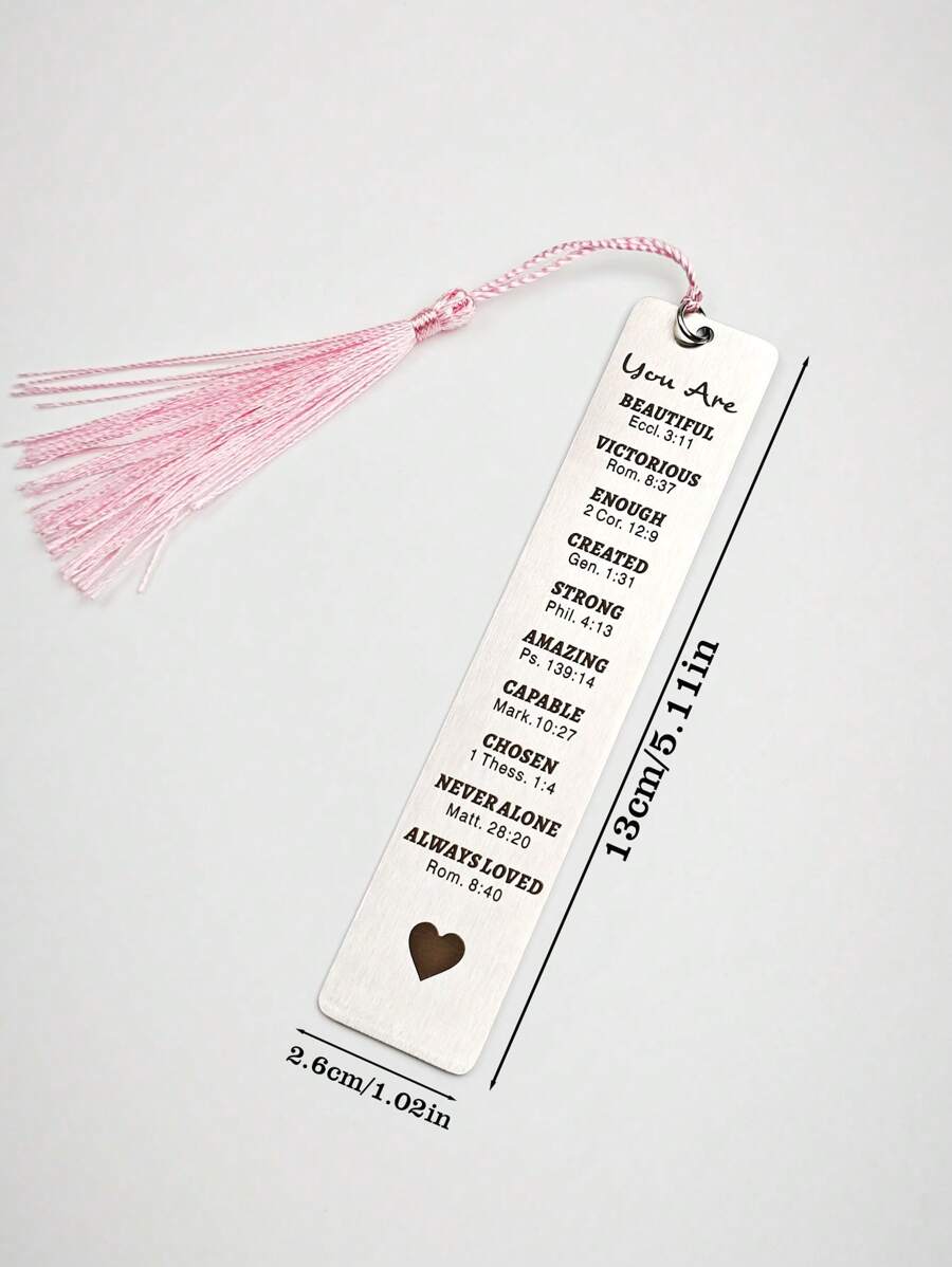 Stainless Steel Inspirational Bookmark Set With Cross Pendant ...