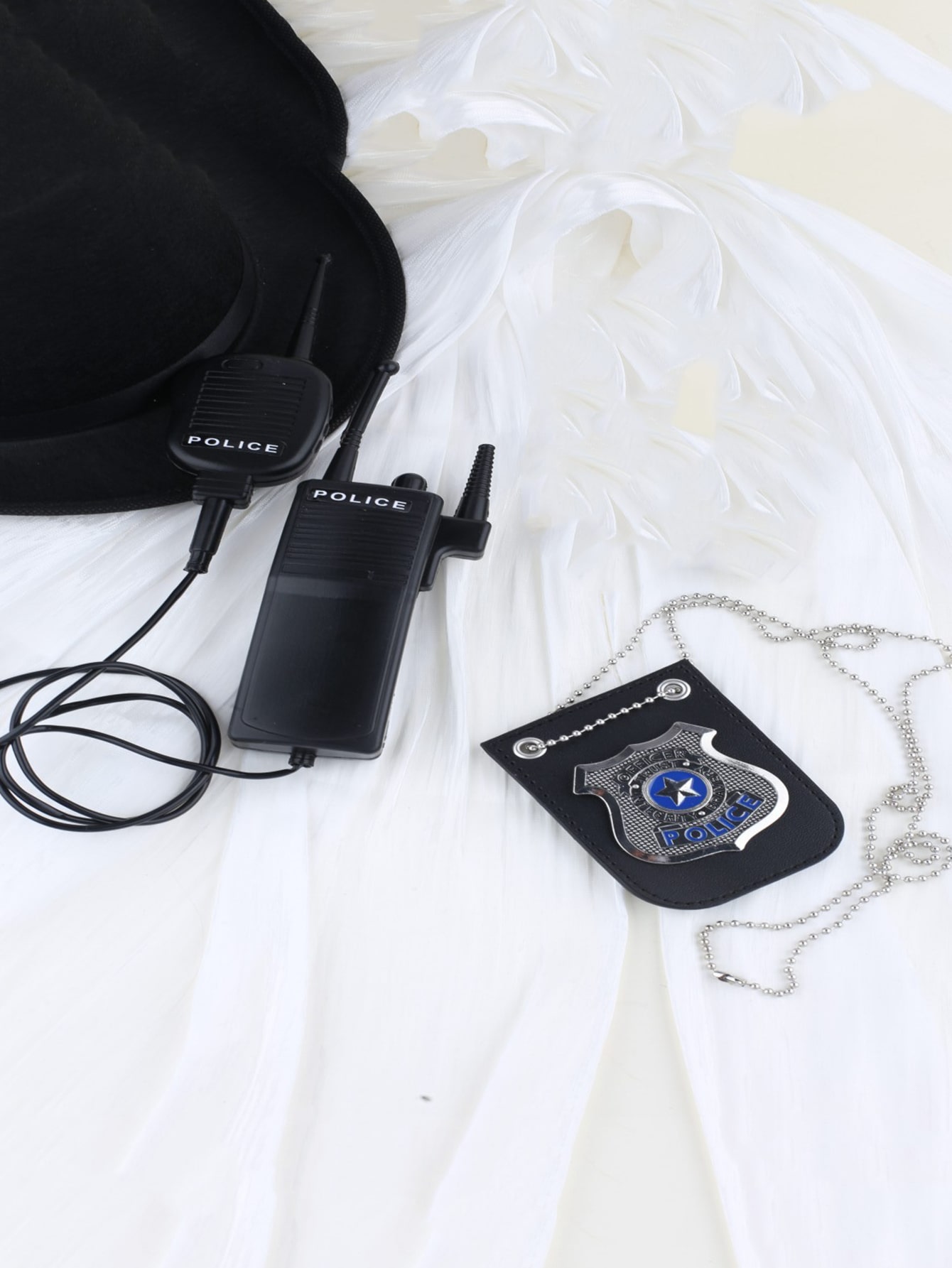 2pcs COSPLAY Police Package Walkie-Talkie Metal Badge Game Dress Up ...