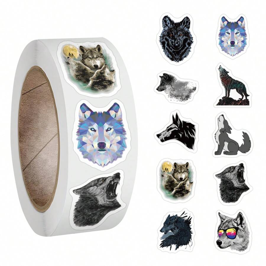 500PCS Wolf Stickers Roll Vinyl Aesthetics Stickers For Scrapbooking ...