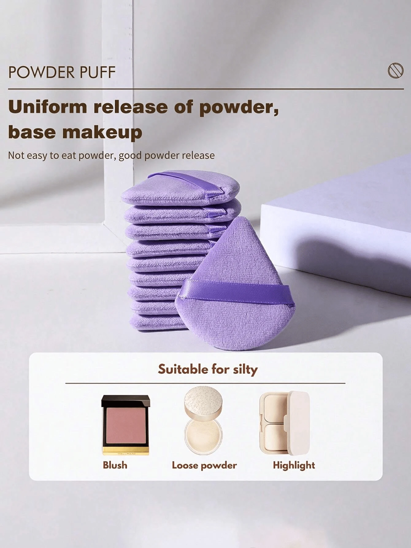 10pcs Triangle Makeup Sponge Set, For Loose Powder And Body Powder ...