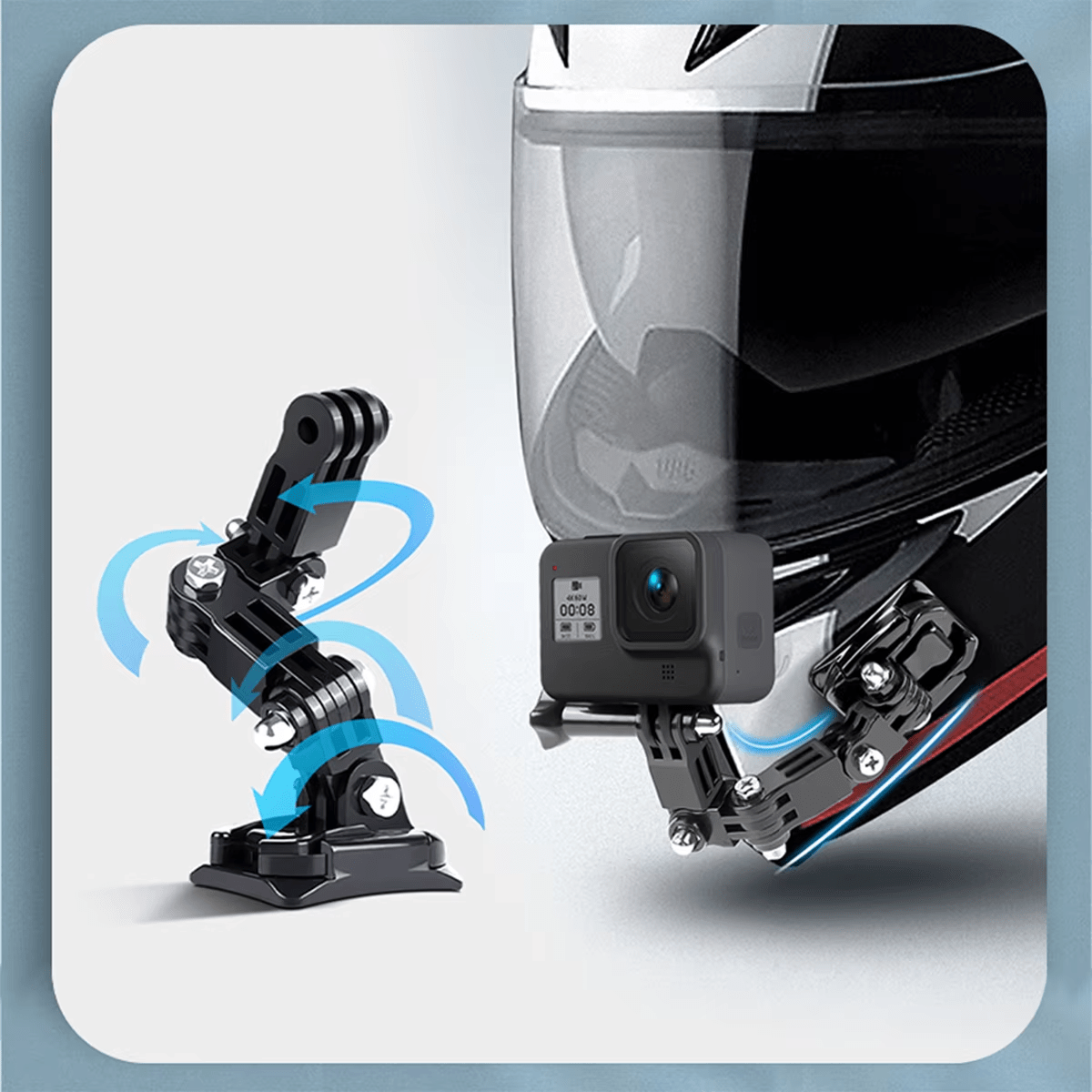 Braccio multidirezionale regolabile per GoPro Hero12 11 10 9 8 7 6 5 4 ...