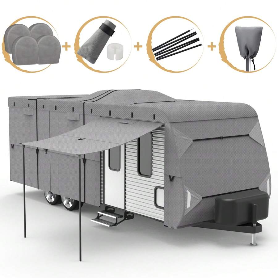 Easy Setup RV Cover Extra Thick 5 Layers Travel Trailer Cover Camper ...