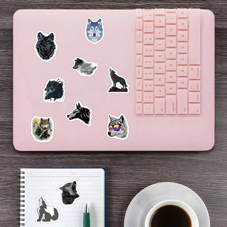 500PCS Wolf Stickers Roll Vinyl Aesthetics Stickers For Scrapbooking ...