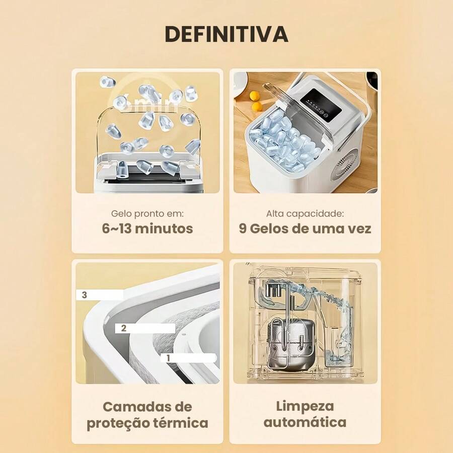 12kg Super Turbo Ice Maker Portable Professional Household Automatic 1 ...