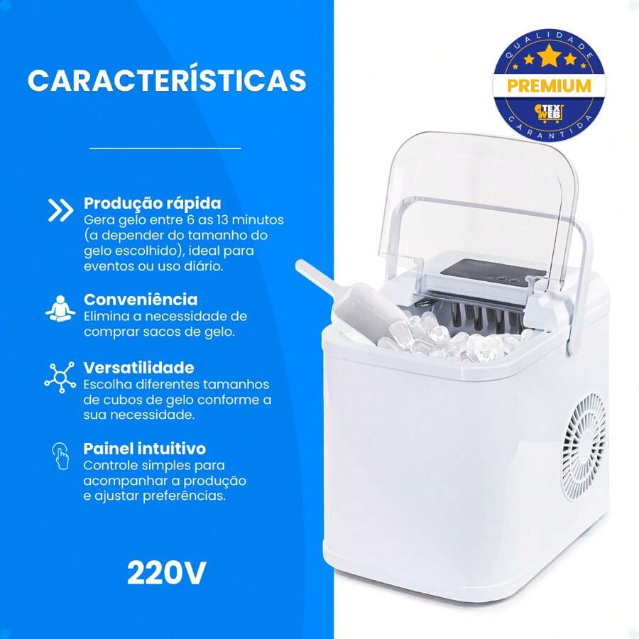 12kg Super Turbo Ice Maker Portable Professional Household Automatic 1 ...