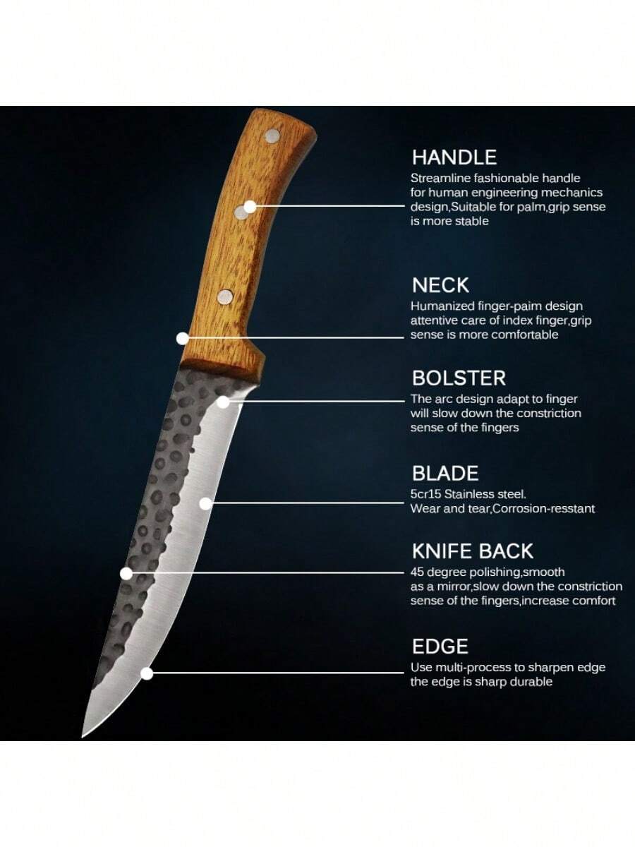 High Carbon Steel Meat Splitting Knife Hand Forged Hammered Boning ...