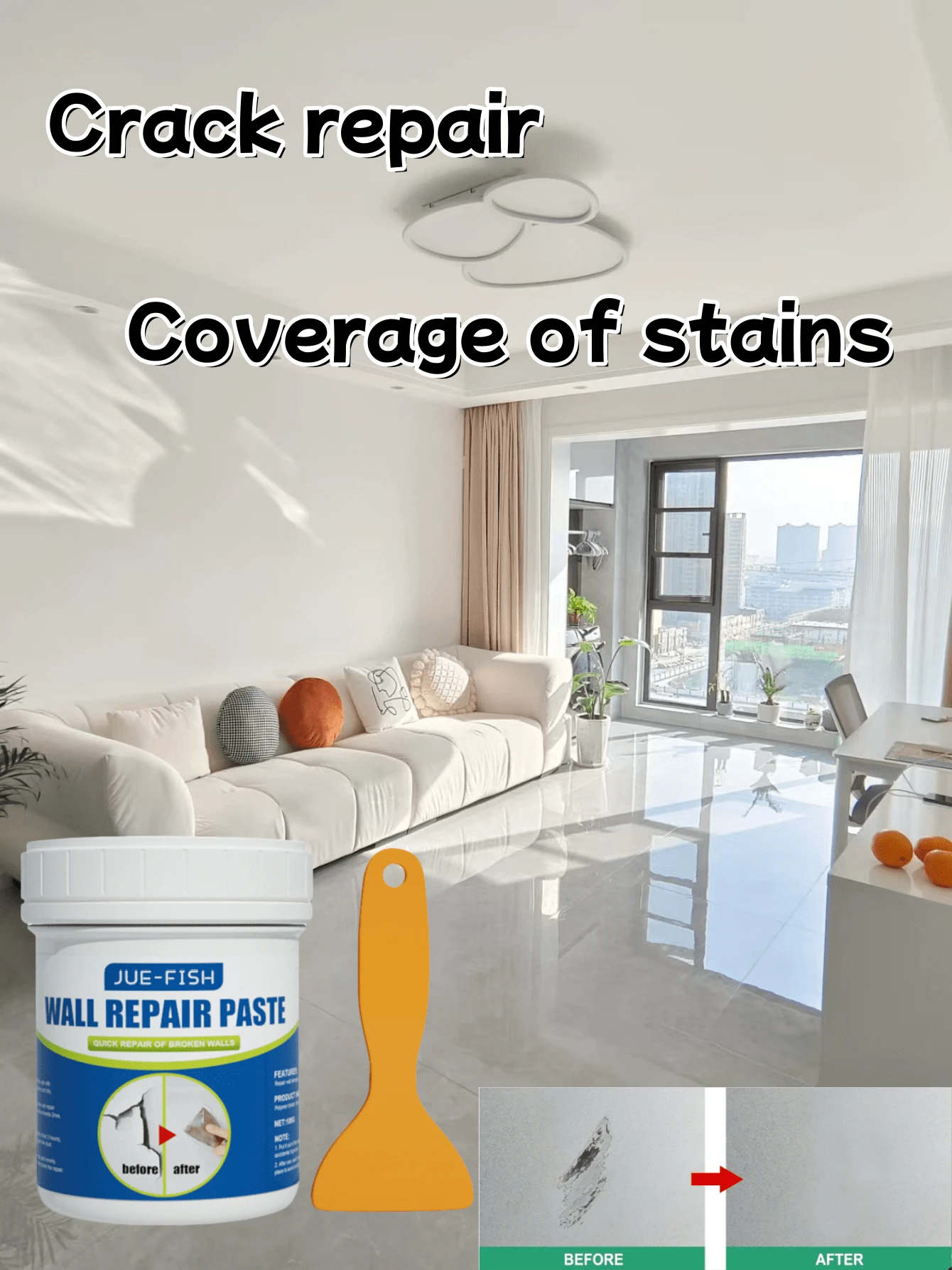Wall Repair Paste, Covers Stains, Plaster Peeling, Moisture-Proof Wall ...