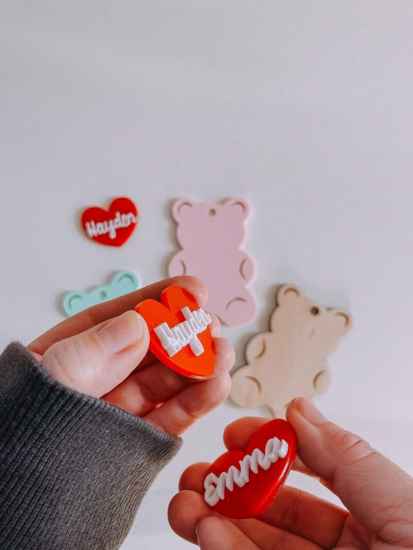 Gummy Bear Tag, Valentine Name Tag, Valentine's SVG, Laser Cut File ...