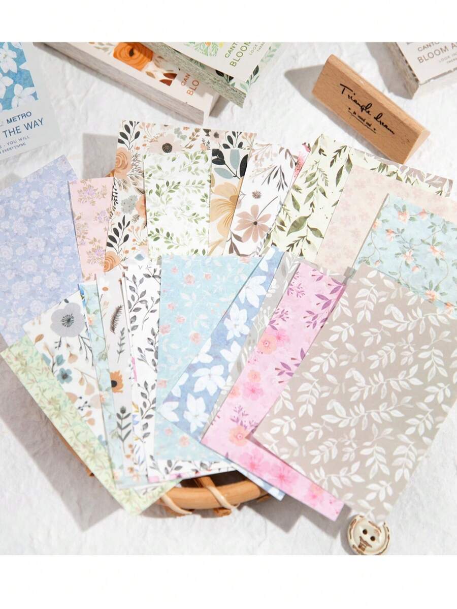 100 Sheets Vintage DIY Scrapbook Paper Supplies Aesthetic Paper ...