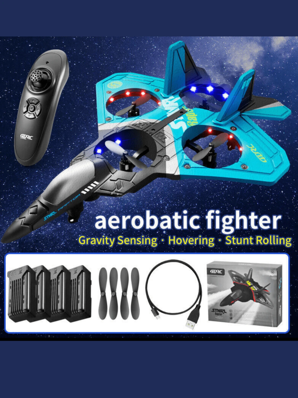 4DRC V17 RC Foam Airplane 2.4GHz Remote Control 6CH Fighter Drone Type ...
