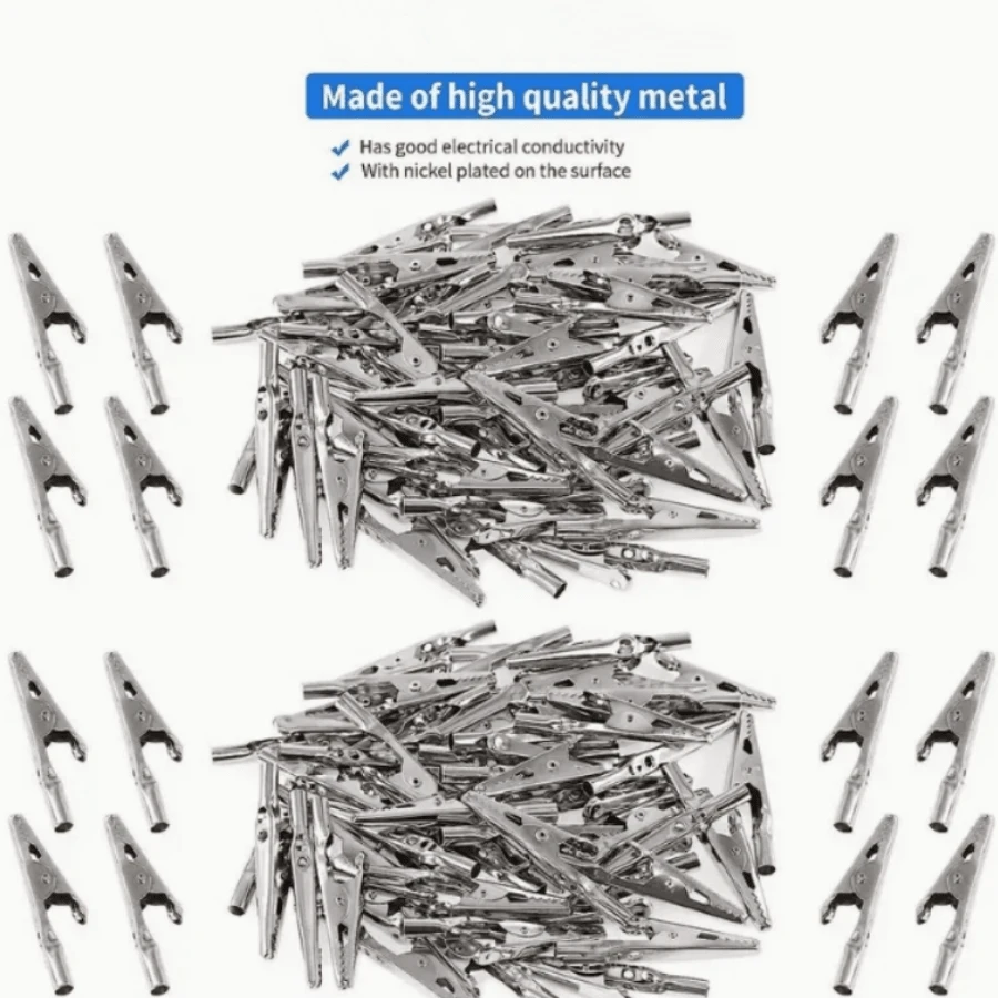 Metal Alligator Clip, Spring Clamps Test Line Crocodile Clip, Silvery ...