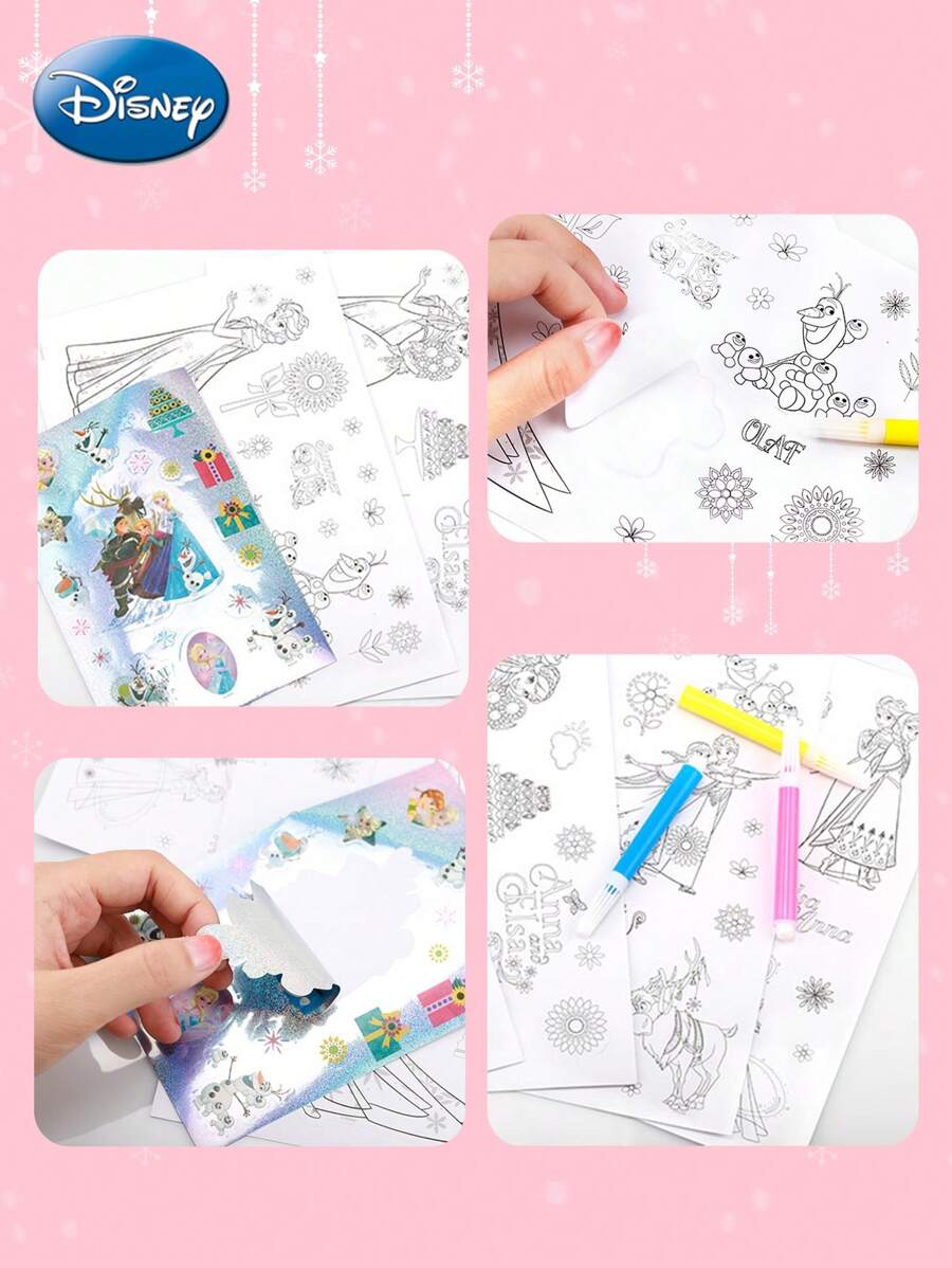 Disney Elsa Coloring Sticker Set Frozen Elsa Anna Kristoff Olaf Hans ...