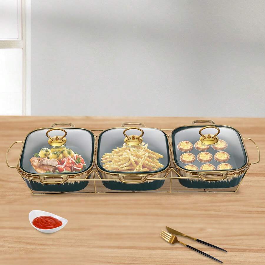 TFCFL Food Preserve Tray, 3 Piece Set Ceramic Food Tray, Ceramic Food ...