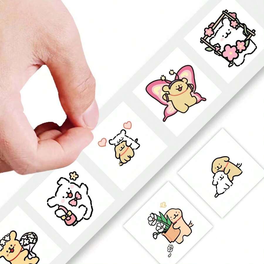 500pcs/Roll Imaginative Series Cute Dog Line Drawing Stickers, 8 ...
