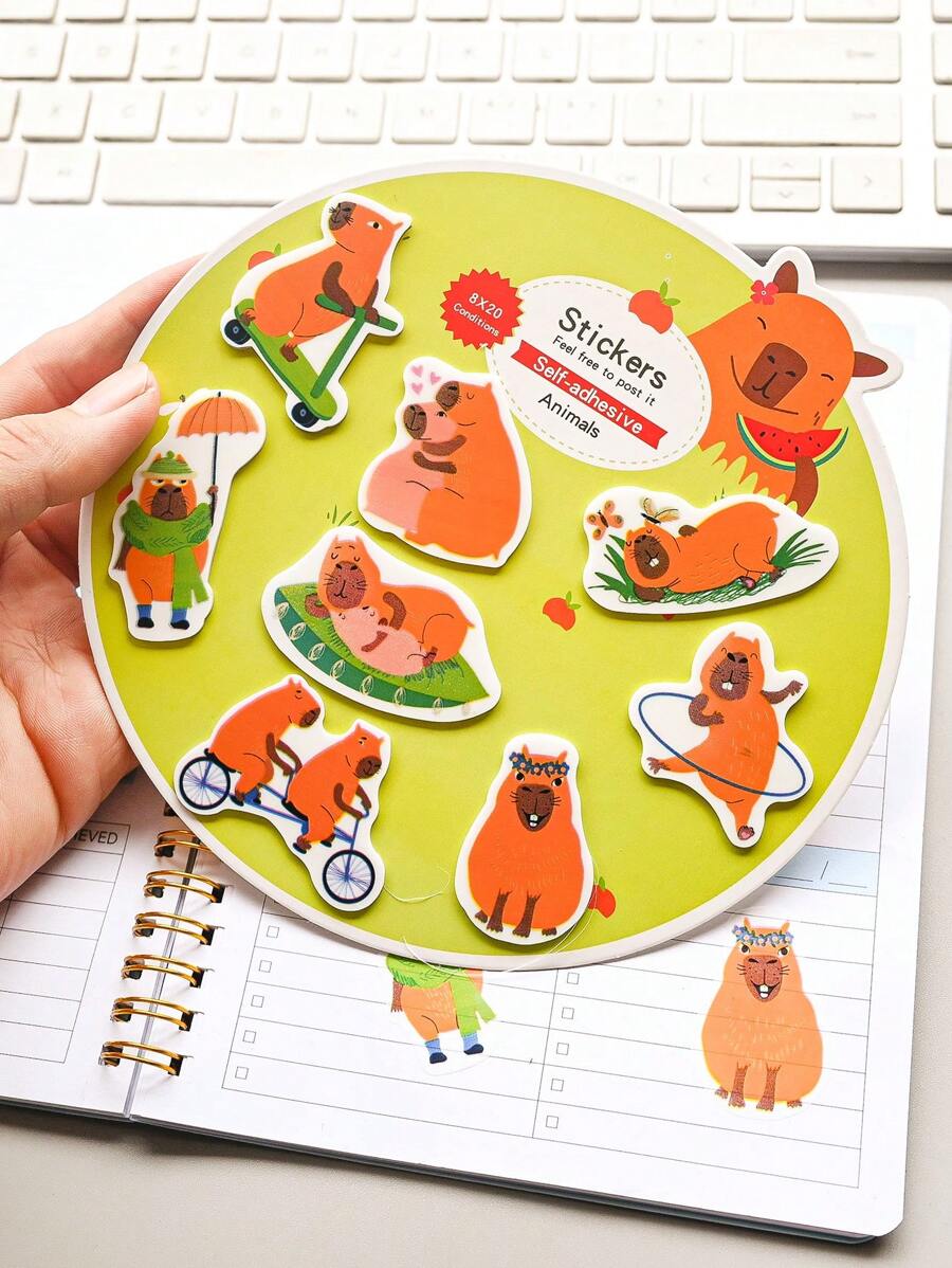 1 Set Of Creative Modeling Cute Cartoon Sticker Sticky Note Office ...