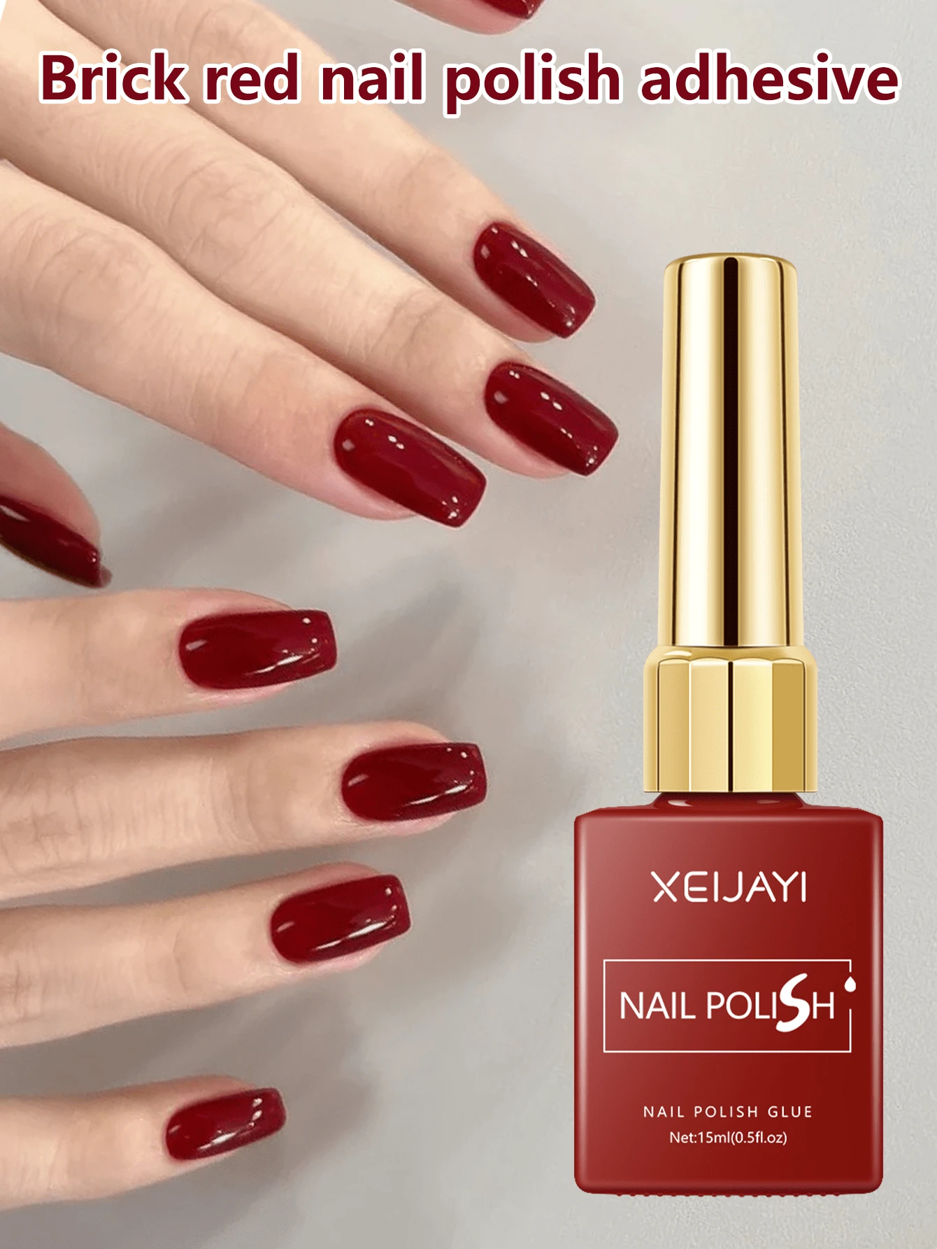 1pc 15ml Brick Red Gel Nail Polish Starter Pure Soak Off No Wipe Nail ...