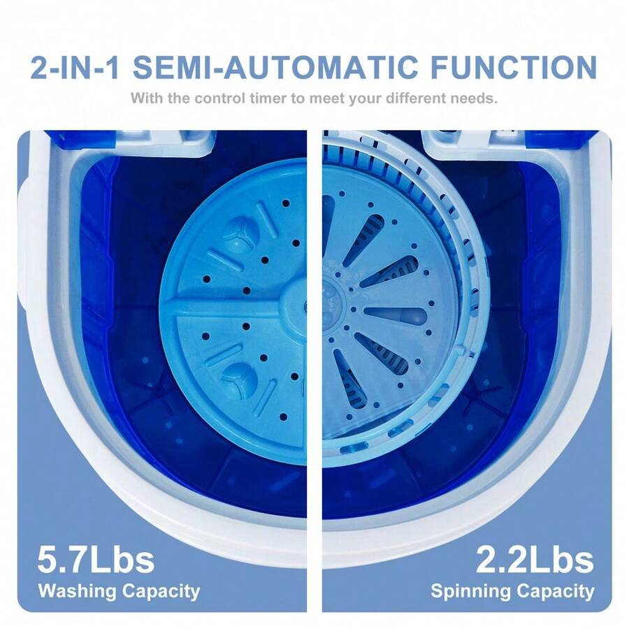 Portable Compact Mini Washing Machine Washer And Spinner Gravity Drain ...