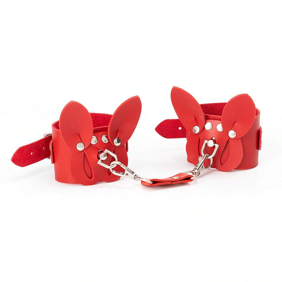 BDSM Red Bunny Ears Handcuffs Adult Flirt Toys Cosplay Bondage Tease ...