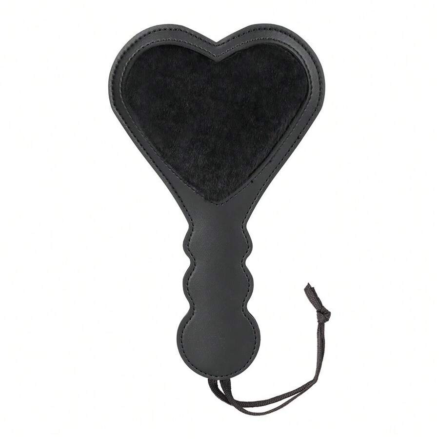 Heart PU Leather Paddle With Fuzz Fetish Spanking Adult Punish ...
