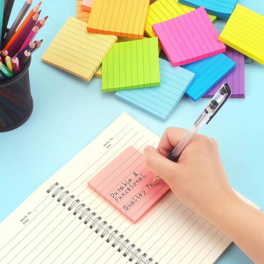 8-Piece Set 3X3 Inch Portable Horizontal Line Notebook Color 85 Pages ...