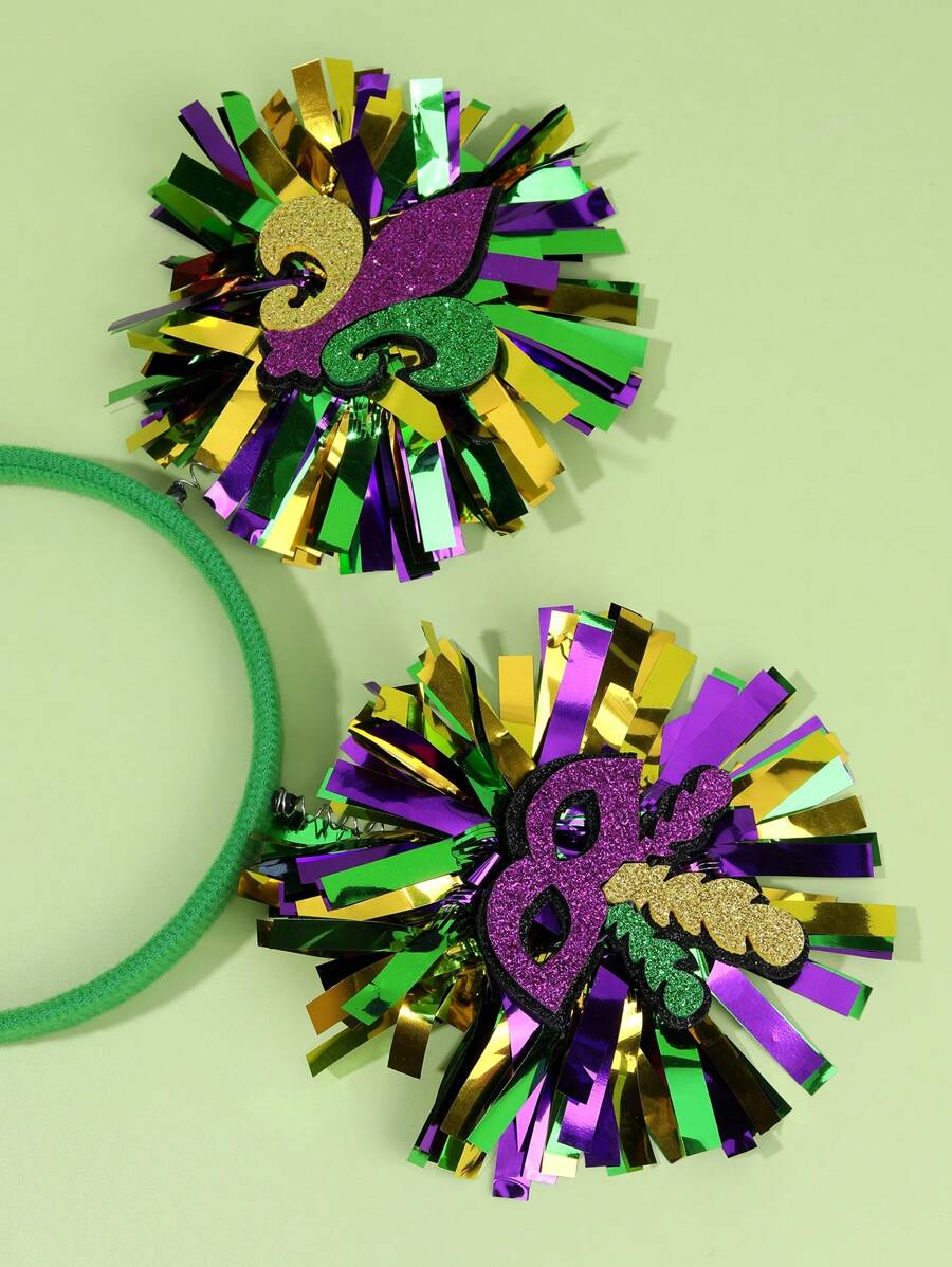 1pc Mardi Gras Hair Headband For Women Women Sparkling Masquerade Mask ...