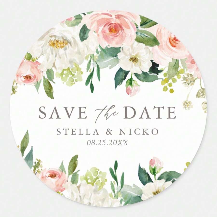 Personalized Floral Wedding Name Stickers - Customizable Labels For ...