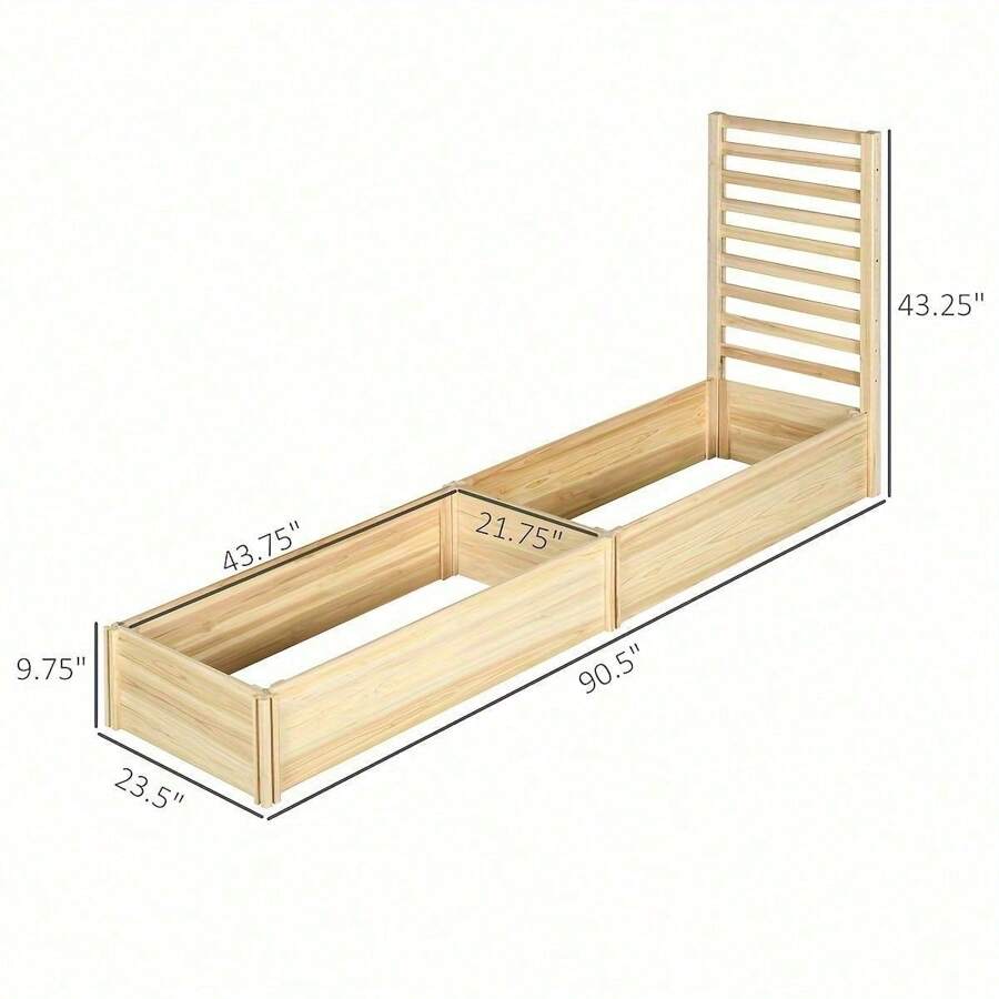 Log Flower Box Solid Wood Planting Box Rectangular Flowerpot Plant ...