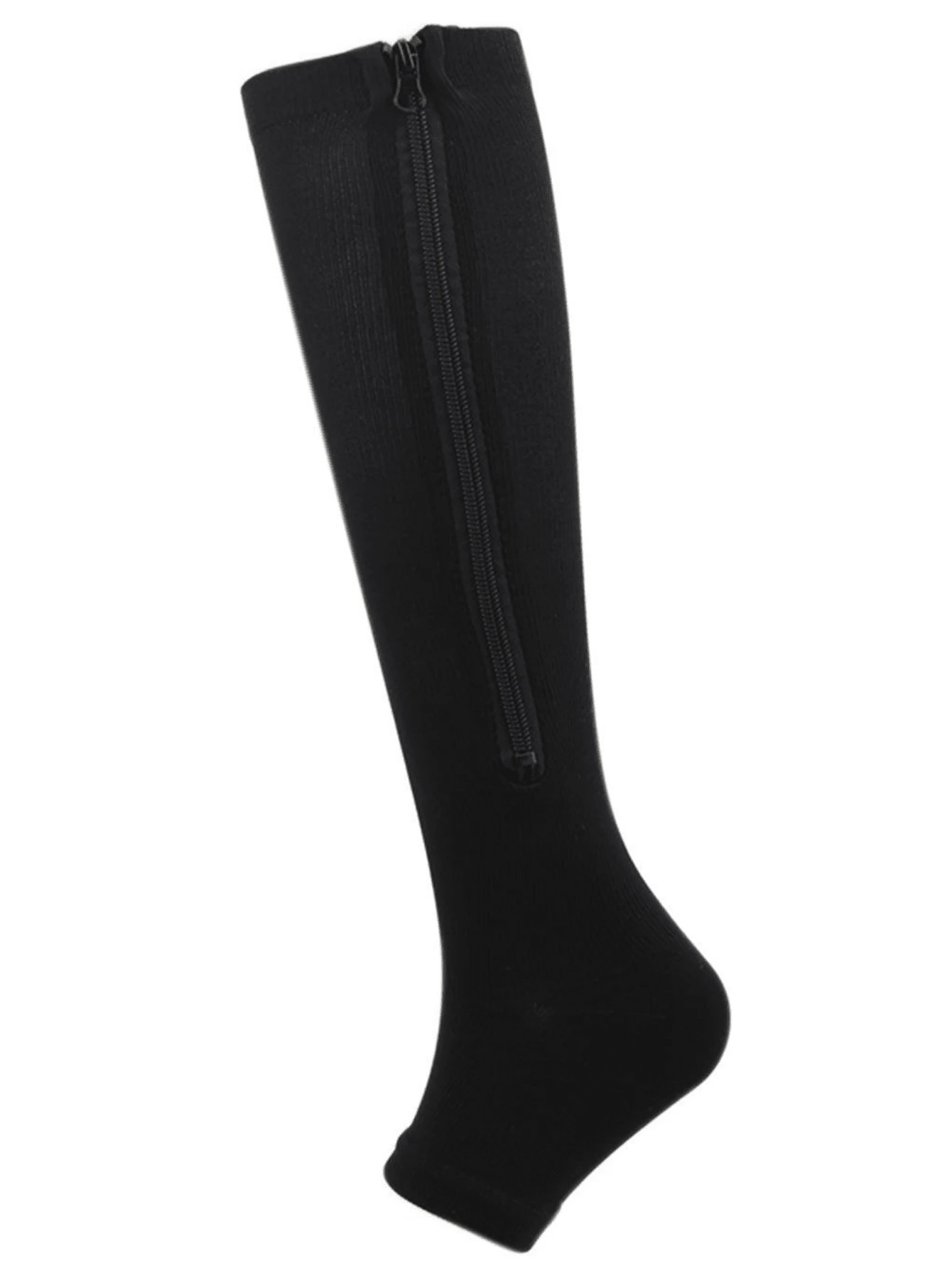 1 Pair Breathable Moisture-Wicking Toe-Less Compression Socks With ...