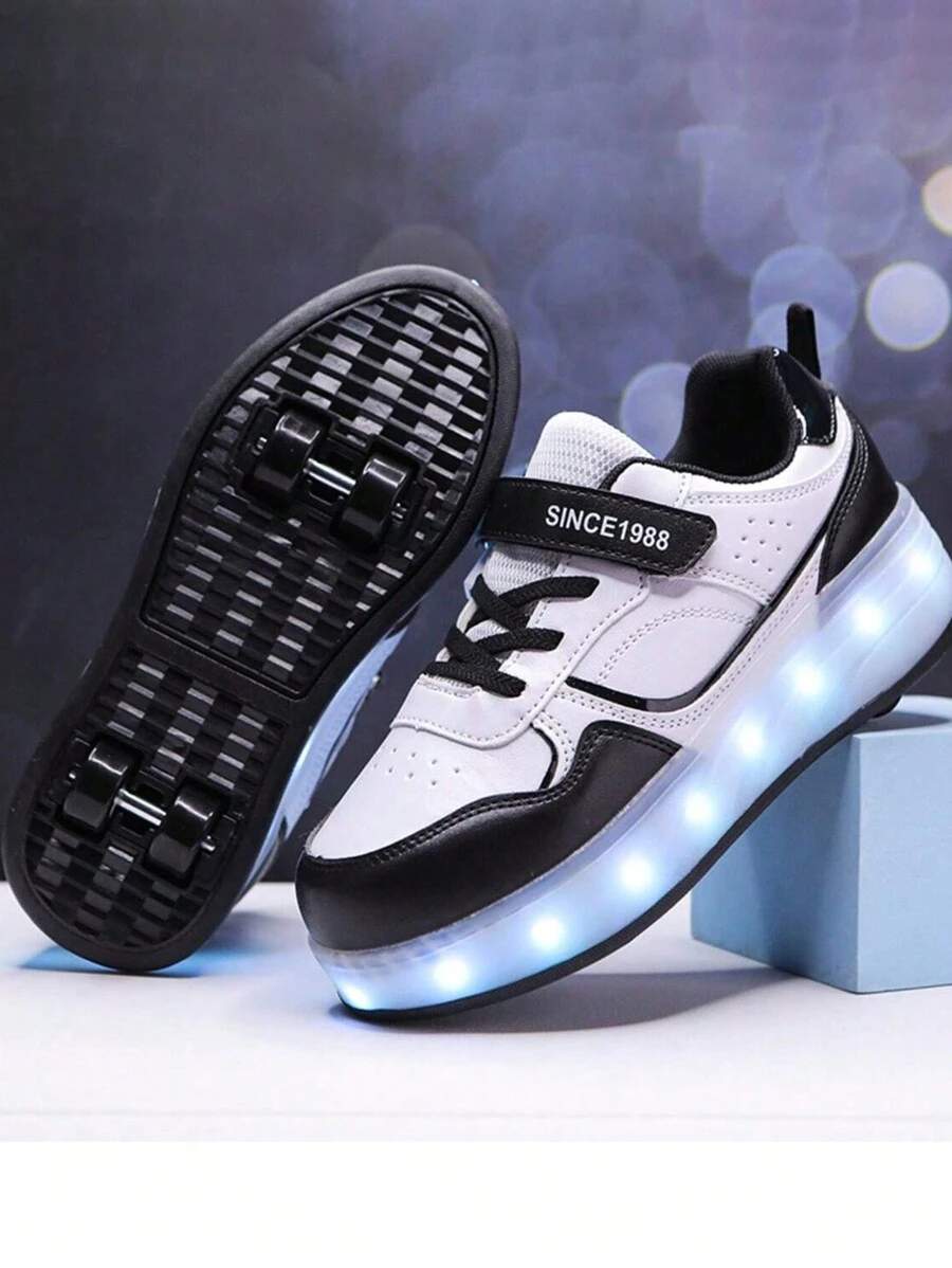 Patins com Luzes de LED, Recarregáveis, Rodas Intermitentes, Quatro ...