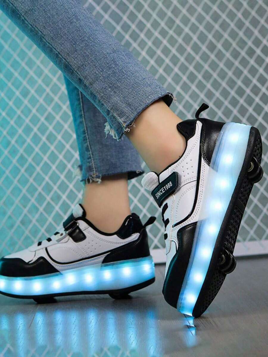 Kids Roller Skate Shoes With LED Lights, Chargeable, Flashing Wheels ...