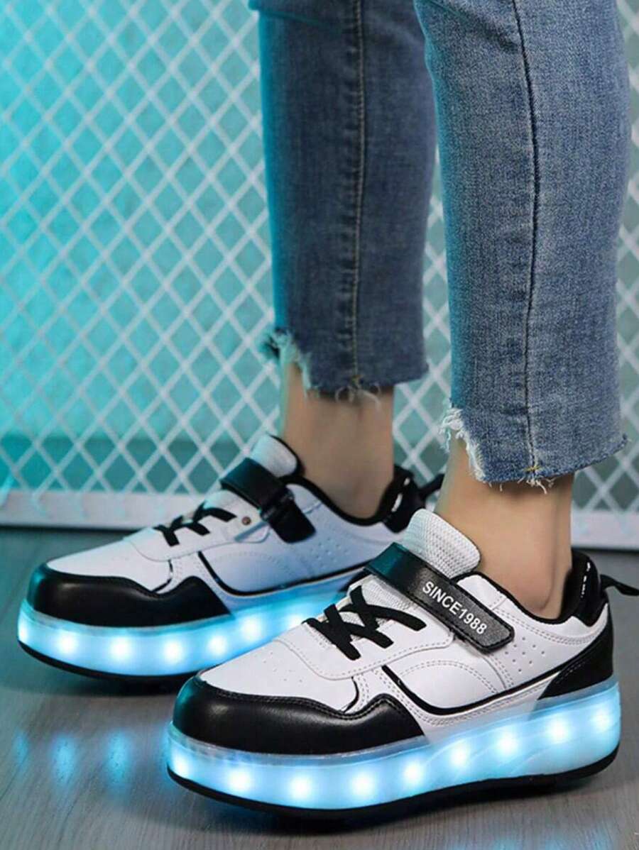 Kids Roller Skate Shoes With LED Lights, Chargeable, Flashing Wheels ...