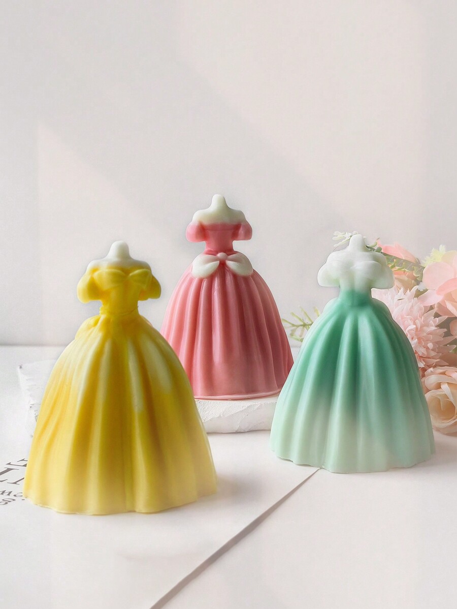 Three-Dimensional Wedding Dress Candle Mold, Handmade DIY Spring Theme ...