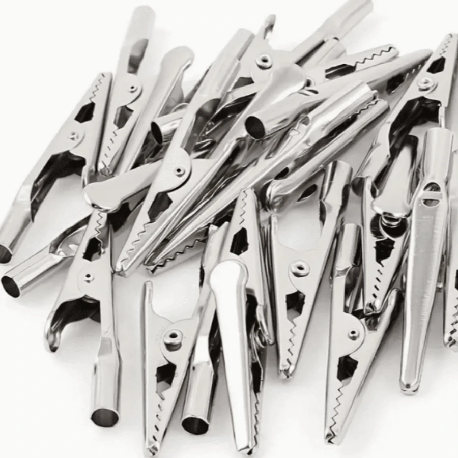 Metal Alligator Clip, Spring Clamps Test Line Crocodile Clip, Silvery ...