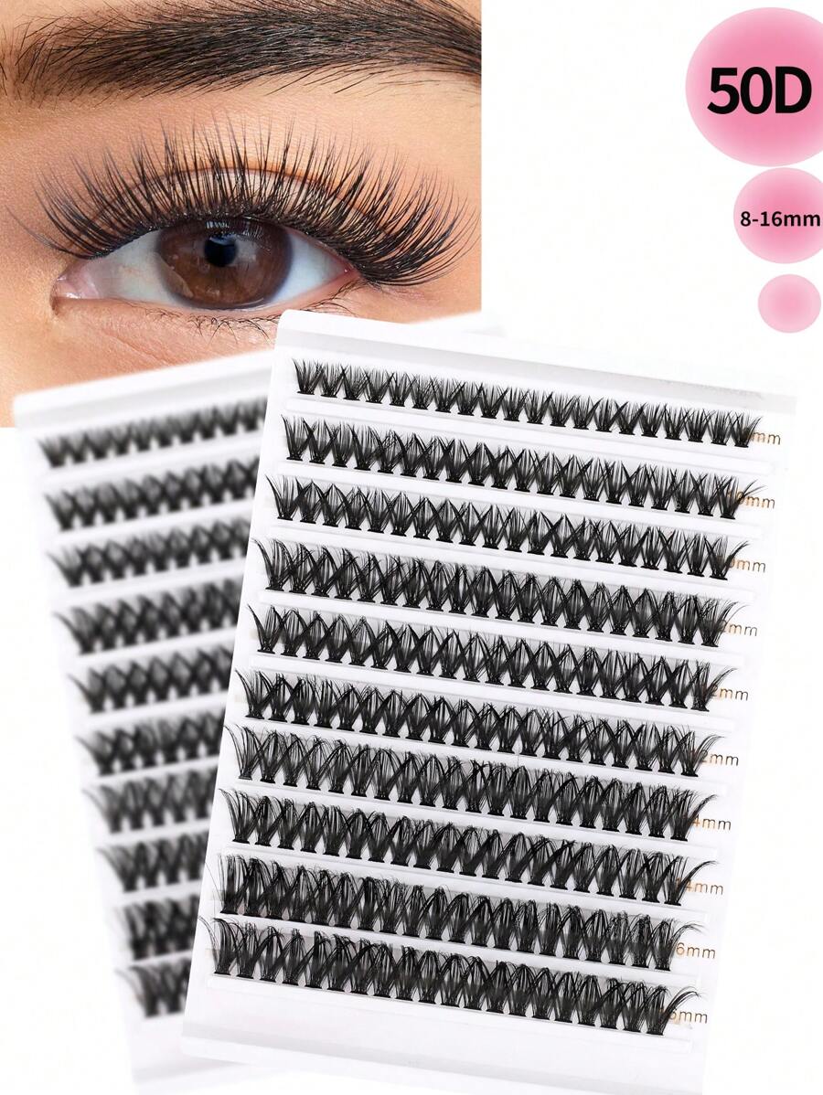 200 Clusters C/D Curl Eyelashes,Full Curled Eyelashes,Single Length DIY ...