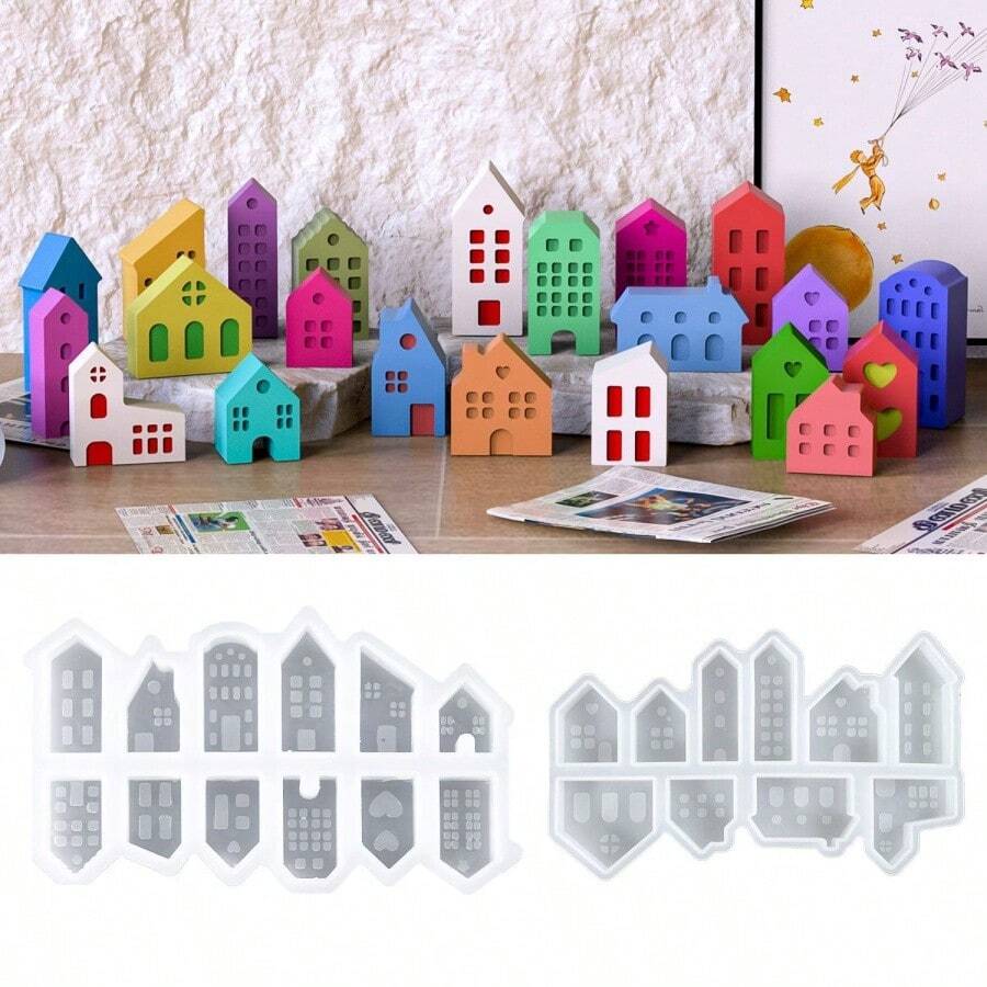 Silicone Mold In The Shape Of A Small House, European Style House Decor ...