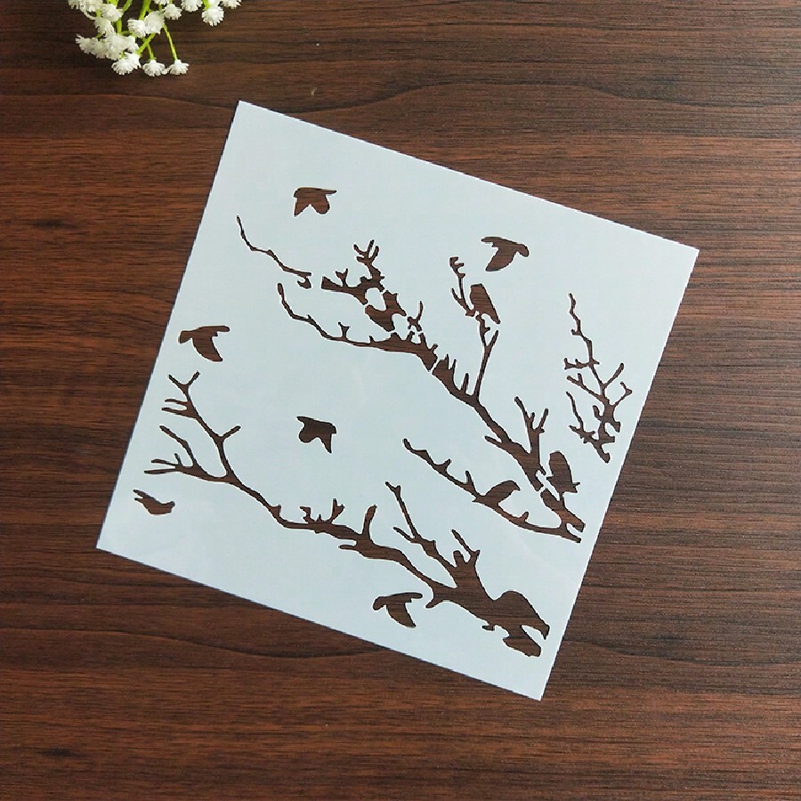 3 Pieces 8 X 8 Inch Reusable Tree Stencils Aspen Trees Stencils ...