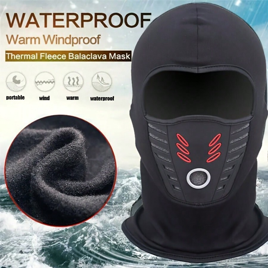 1pc Winter Motorcycle Balaclava, Fleece Full Face Mask Neck Warmer ...