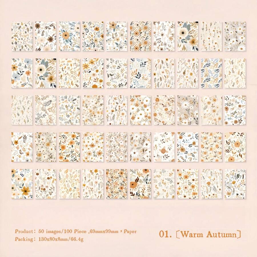 100 Sheets Vintage DIY Scrapbook Paper Supplies Aesthetic Paper ...