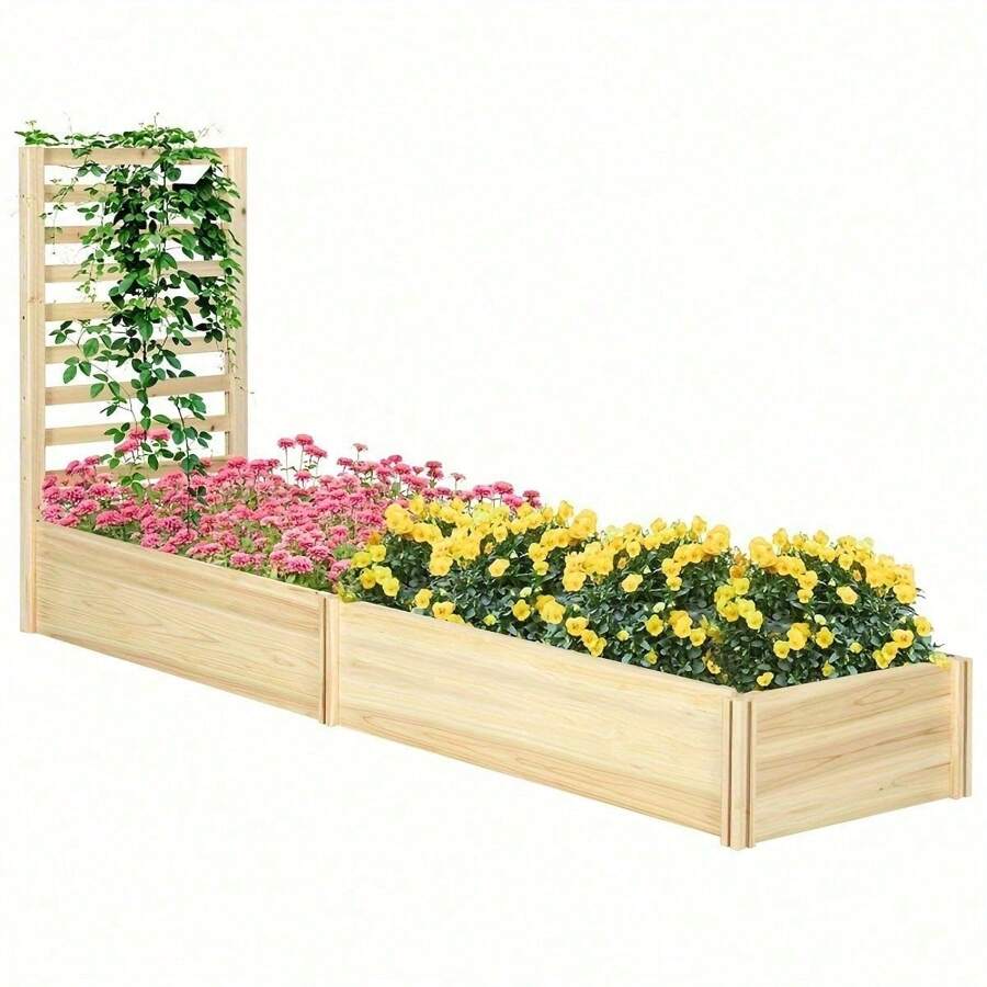 Log Flower Box Solid Wood Planting Box Rectangular Flowerpot Plant ...