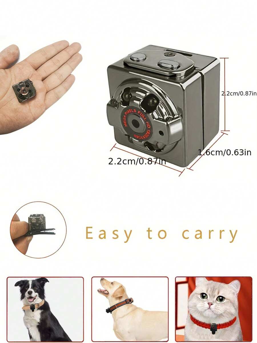 Mini Pet Camera, HD Growth Recorder For Cats & Dogs, Night Vision ...