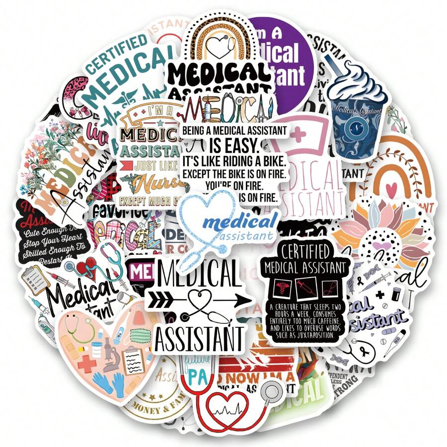 50Pcs Medical Assistant Stickers Pack | Western Stickers,High Quality ...