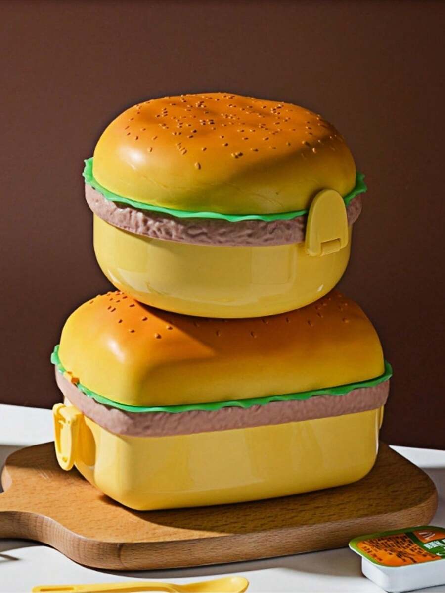 Cute Creative Hamburger Shaped Bento Box, Fruit Container, Lunch Box ...