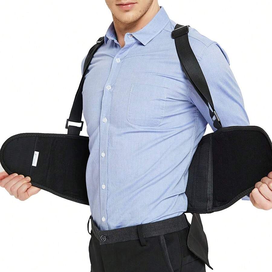 Back Brace Lumbar Support Belt With Suspenders, Adjustable Back Support ...