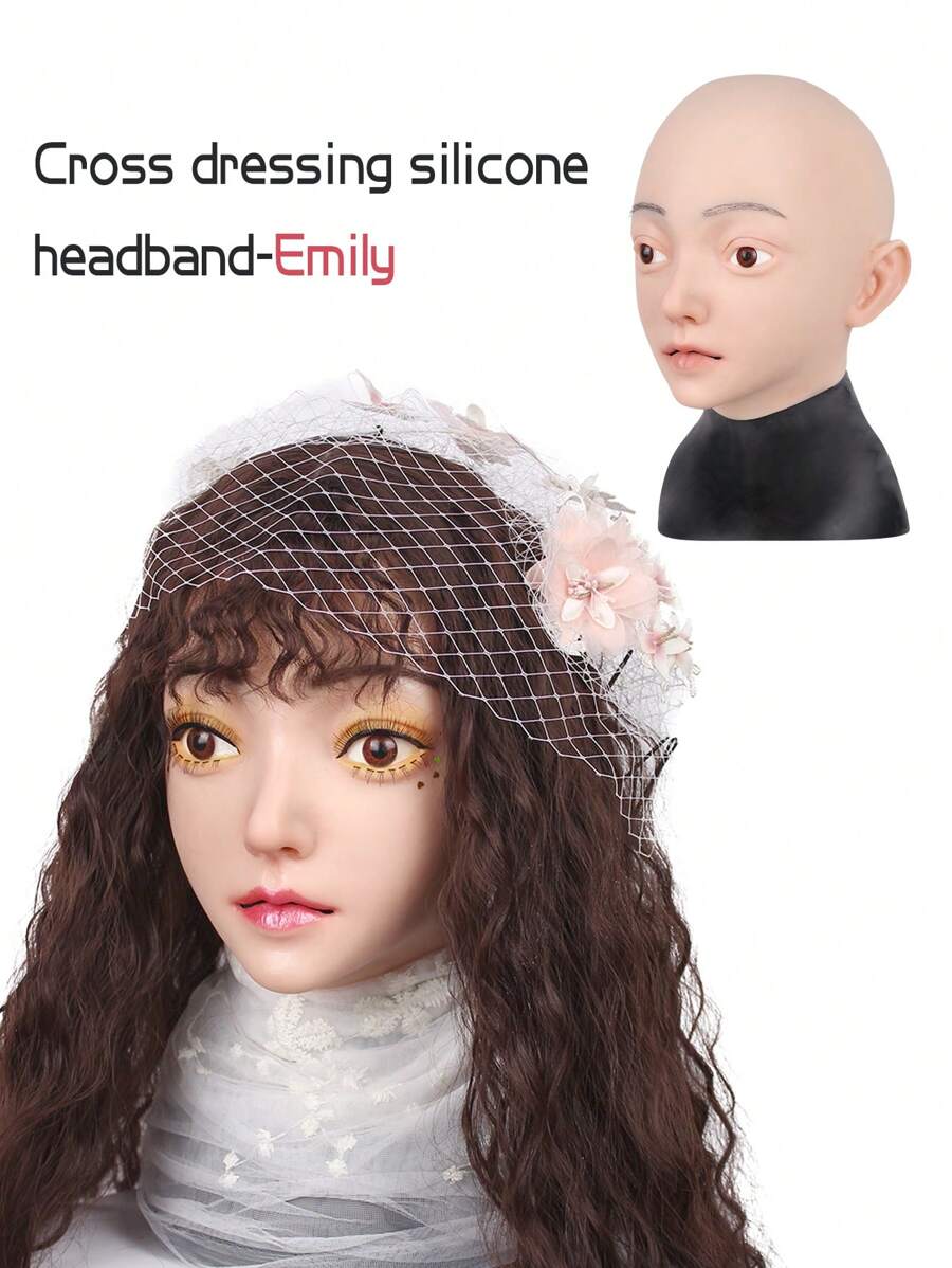 Silicone Female Beauty Mask Emily Head Mask With Makeup Face Halloween ...