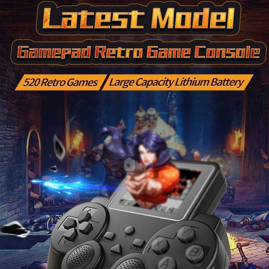 Byteuni 520-In-1 Retro Games Handheld - Controller Console With Loads ...