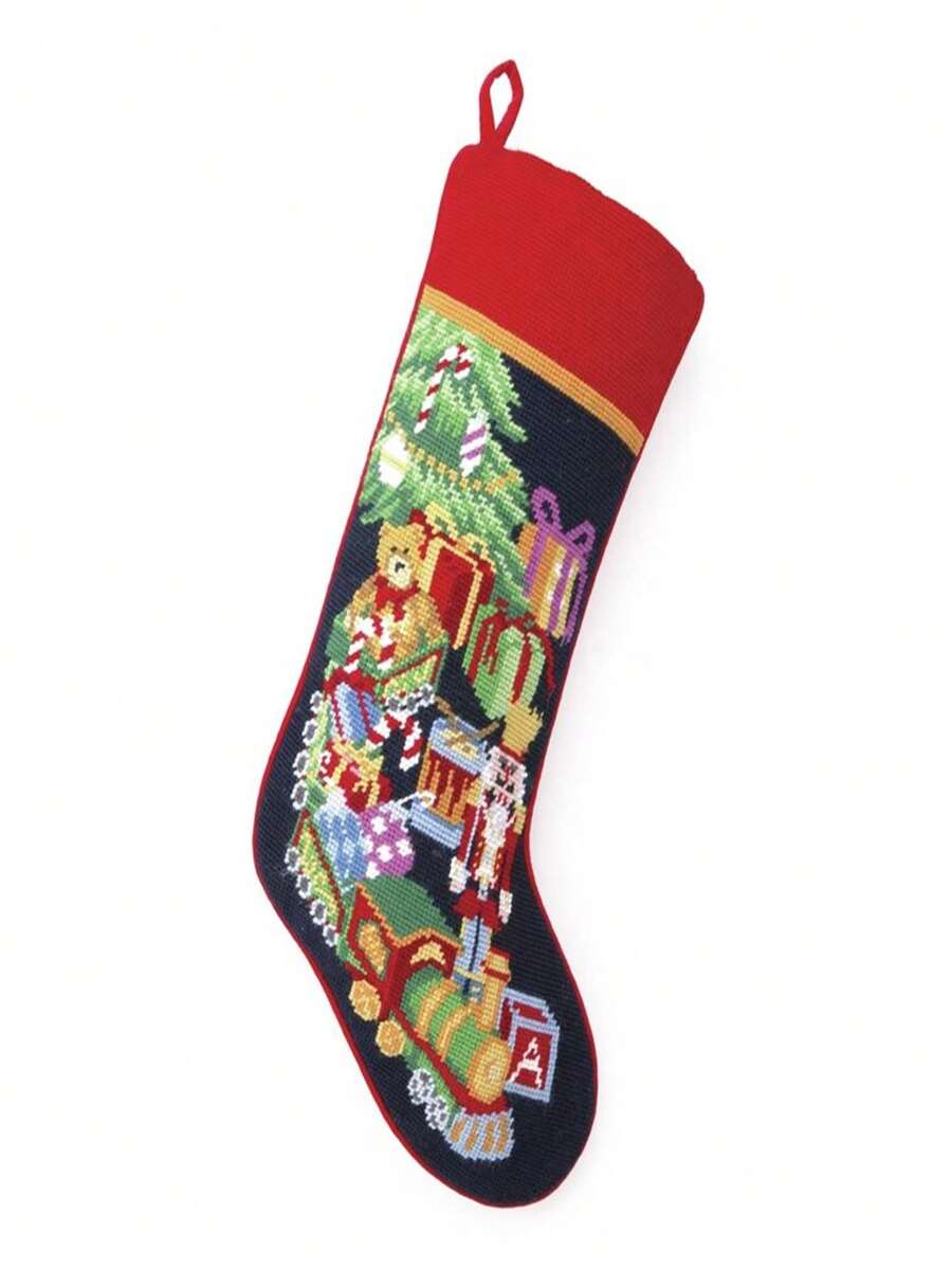 Peking Handicraft 31TA1297MC 11 X 18 In. Toy Train Needlepoint Stocking ...