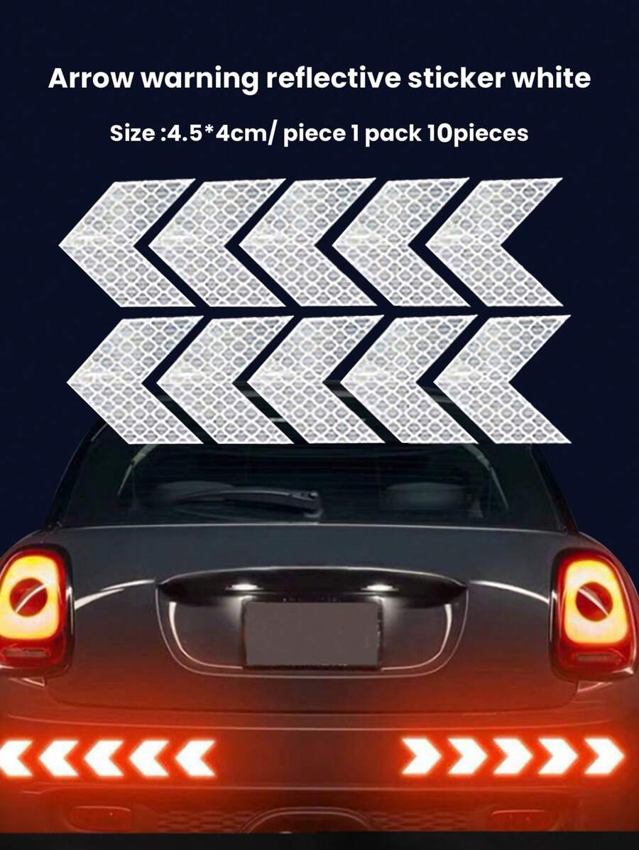 10 Car Night Warning Signs Reflective Car Sticker Car Decoration Cover ...