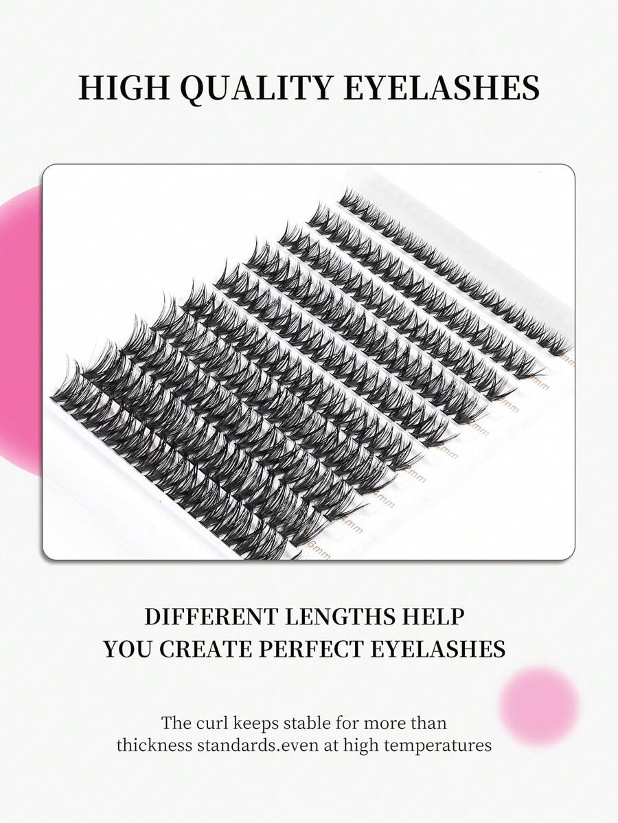 200 Clusters C/D Curl Eyelashes,Full Curled Eyelashes,Single Length DIY ...