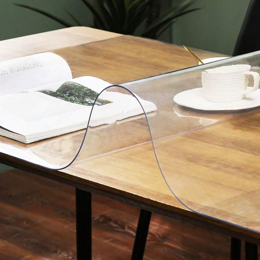 1pc 1.0mm Thick Transparent Minimalist Dining Table Cloth, Waterproof ...